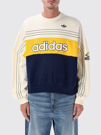 adidas Baumwoll-Sweatshirt mit Rundhalsausschnitt, Logo und Streifen