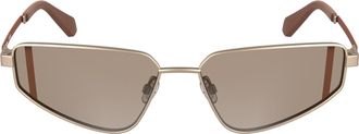 Calvin Klein JEANS Womens Sunglasses CKJ25200S - Matte Rose Gold with Solid Peach Lens