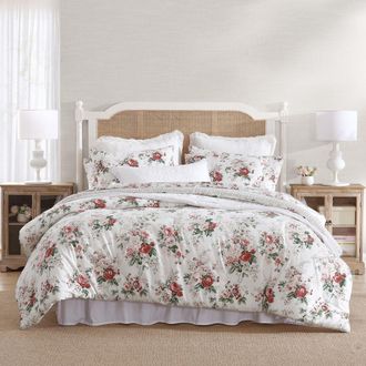 Laura Ashley King-Size-Bettw&auml;sche-Set, wendbar, geb&uuml;rstete Baumwolle, Flanell-Bettw&auml;sche mit passenden Kissenbez&uuml;gen, luxuri&ouml;s weich und warm, Heimdekoration (Ashf