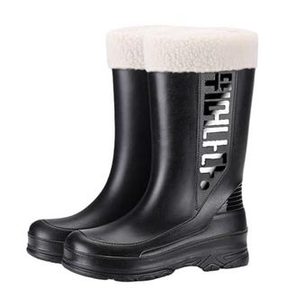 Generic Wellies Bottes de pluie pour femme, larges mollets en caoutchouc, bottes dhiver chaudes et antidérapantes, bottes de randonnée et de marche, entièreme