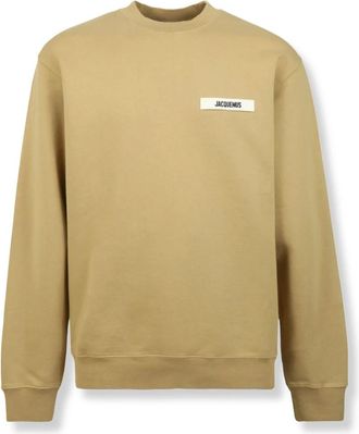 Jacquemus Homme, Sweatshirts et sweats &agrave; capuche, Beige, Taille: XL SweaT-shirt Gros Grain