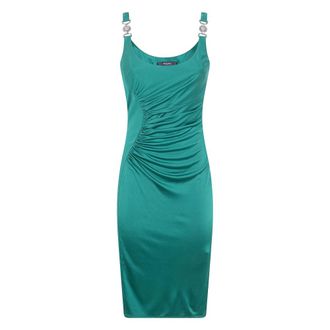 Versace Viskose-Jersey-Wickelkleid Midi - - Dresses - Damen - Gr&uuml;n - M