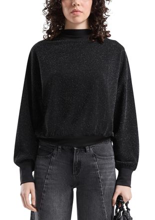 QS by s.Oliver Glitzer-Sweatshirt mit &uuml;berschnittener Schulter
