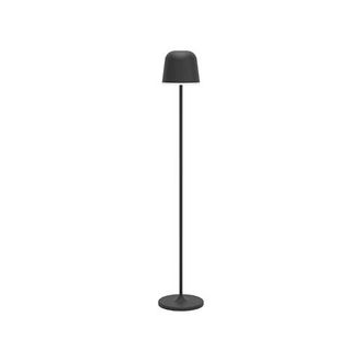 Eglo Lampadaire LED rechargeable sans fil Mannera-L, lampe sur pied ext&eacute;rieure et int&eacute;rieure, luminaire tactile &agrave; intensit&eacute; variable, acier noir, blanc cha
