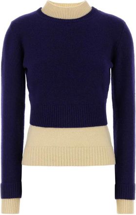 Jil Sander Femme, Pulls, Bleu, Taille: 44 FR Pull &agrave; Col Montant