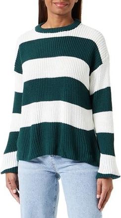 Trendyol Pull à Manches Longues rayé pour Femme Sweater, Kaki