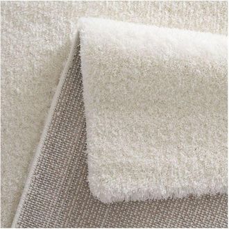 Allotapis Collection Tapis shaggy uni extra doux moderne Paola Blanc 80x150