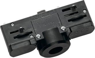 SLV Eutrac 3-Phasen Stromschienenadapter | Hochvolt-Stromschiene, Aufbau-Schiene, Stromschienen-System |schwarz, inkl. Montagezubehör