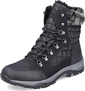 Rieker Femme Bottines M9644, Dame Bottines &agrave; Lacets,Semelle int&eacute;rieure Amovible,Hydrofuge,riekerTEX,imperm&eacute;able,Bottes,Noir (Schwarz / 00),39 EU / 6 UK
