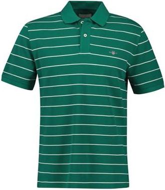 GANT Striped SS Polo, Vert Beurre, XXL Hommes