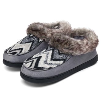 Mishansha Hausschuhe Damen Winter Plüsch Geschlossen Warme Pantoffeln Slippers Rutschfest Frauen Hausschlappen Kuschel Grau 41 EU