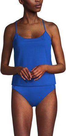 Lands End Komfort-Tankinitop mit gekreuzten Trägern in Lang-Größe, Damen, Größe:38 regular, Blau, by Lands End