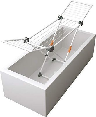 Juwel Superdry Mini W&auml;schest&auml;nder (mit W&auml;scheleinen, Trockenl&auml;nge 12 m, Farbe grau, platzsparend, f&uuml;r Single-Haushalte) 40802