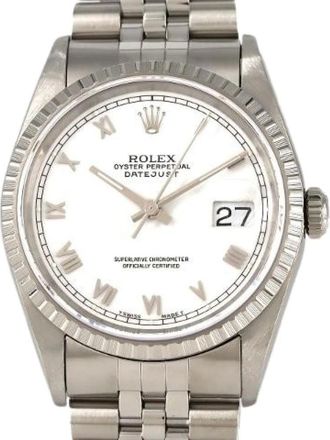 Rolex Pre-owned Datejust 16220 Montre en Acier Inoxydable - Homme - Pre-owned - Blanc - Taille: ONE Size