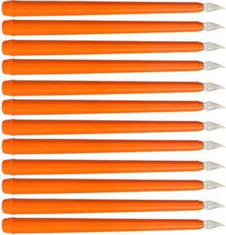 UPKOCH 12st Farbige Kerzenlichter Batteriebetriebene Kerzen Led-kerzen Sich Verjüngende Flammenlose Kerze Stabkerzen Batteriebetrieben Konisch Elektrische Fe