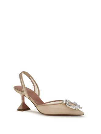 Amina Muaddi Womens Begum Pumps Beige High Heel Shoes