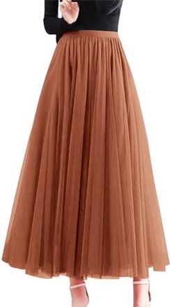 Generic Short court pour femme - Noir - Taille haute - Ligne A - Multicouche - Maille - Longueur cheville, Brique rouge., M