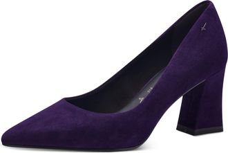Tamaris Damen Pumps Leder Blockabsatz bequem; Purple, EU 37
