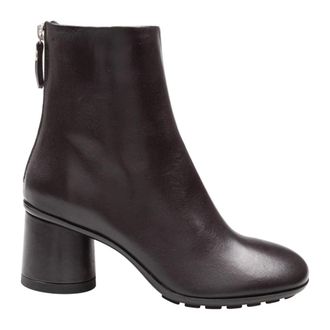 AGL Agl, Femme, Chaussures, Brun, Taille: 37 1/2 EU Bottines en Cuir Courbé Marron Foncé