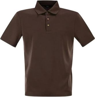 Herno Homme, Tops, Brun, Taille: XL Polo &agrave; effet maille jersey
