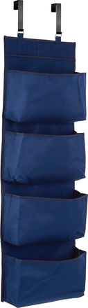 Premier Housewares T&uuml;rregal aus Stoff, mit 4 F&auml;chern, 10 x 34 x 90 cm, Metall, Polyester, Blau, 10x34x90