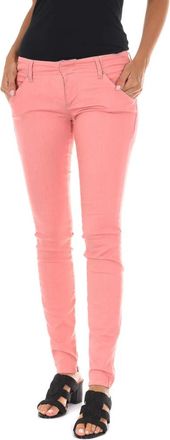 Met Schmale Lange Hose - - Trousers - Damen - Rosa - W24