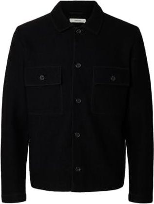 Selected Slhnealy Ls Knit Workwear Cardigan Noos, Noir, L