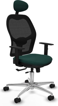Piqueras y Crespo Schreibtischstuhl mit 1D-Armen, h&ouml;henverstellbare Lendenwirbelst&uuml;tze und festes Kopfteil, ausgestattet mit Syncro/Traslack und injiziertem Schaum. Sch