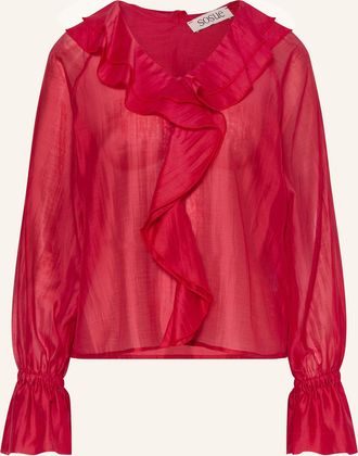 SoSUE Sosue Blusenshirt Mit Volants rot