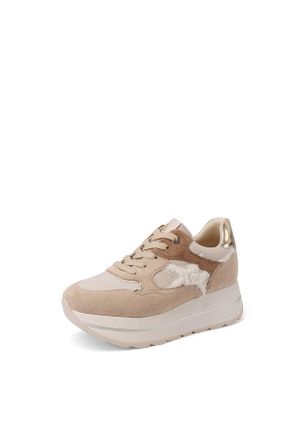 Queen Helena Turnschuhe, Platform, hohe Sneakers f&uuml;r Damen, X33-18, beige, 41 EU