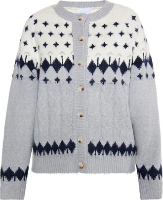 Usha Strickcardigan Damen Grau Mehrfarbig