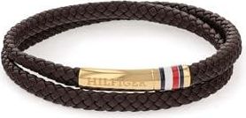 Tommy Hilfiger Jewelry en Cuir pour Homme avec Cuir Tressé Marron à Double Tour - 2790551