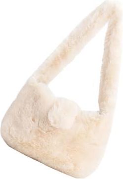 Hemoton Sac à Main Fourre-tout Peluche Capacité Spacieuse pour Femme Sac Hiver Décontracté Léger Pochette Extérieure pour Téléphone et Usage Quotidien