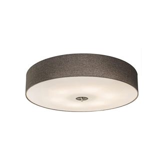 QAZQA Modern Smarte Deckenleuchte I Deckenlampe I Lampe I Leuchte Taupe 70 cm inkl. 6 Wifi A60 - Drum mit Schirm Jute Dimmer I Dimmbar I Wohnzimmer I Schlaf