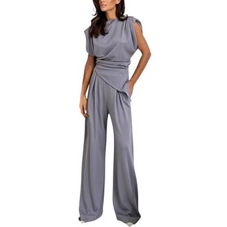 Generic Ensemble de v&ecirc;tements de d&eacute;tente pour femme - Manches courtes - Col d&eacute;t&eacute; - Imprim&eacute; ample - Pour personnes &acirc;g&eacute;es et &acirc;g&eacute;es - Coton et lin - Deux surv&ecirc;te