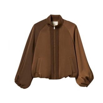 Twinset Veste Balloon en satin envers - Femme - Vestes - Brun - Taille: 40 FR