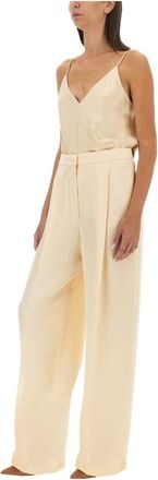 Max Mara Femme, Pantalons, Beige, Taille: 36 FR Pantalon Tailleur Jambe Large