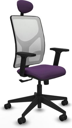 Piqueras y Crespo Violetter Schreibtischstuhl mit 2D-Armen, h&ouml;henverstellbarer Lendenwirbelst&uuml;tze und festem Kopfteil, ausgestattet mit 3 Positionen und Schneidschaum, 