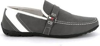 UOMO Design Mocassin Homme perforé - Vincent II (43, Gris foncé)