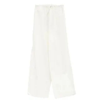 BASERANGE Weite Hose mit Kordelzugbund - - Trousers - Damen - Wei&szlig; - M