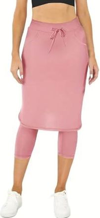 Generic Legging pour femme avec jupe grande taille - Jupe de travail taille haute avec bas - Jupe de sport solide et chaude - Jupe de tennis - Pantalon dhiver