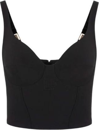 Elisabetta Franchi Femme, Tops, Noir, Taille: 36 FR Bustier Top