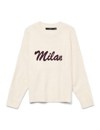 Vero Moda Vmboom Ls O-Neck Text Pullover Noos
