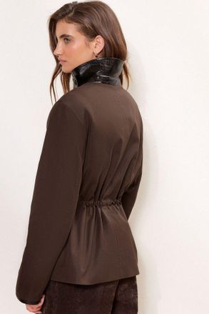 Lipsy Trenchcoat Lipsy Kurzer Trenchcoat mit PU-Kragen, Petite (1-tlg)