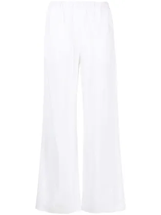 Cenere GB pantalon en lin m&eacute;lang&eacute; &agrave; coupe ample - Blanc