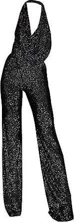 Generic Pyjama douillet combinaison am&eacute;ricaine femme sans manches dos nu pantalon &agrave; paillettes femmes pantalons barboteuse mariage combinaison femme pyjama se