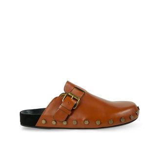 Isabel Marant Slipper & Pantoletten - Mirvin Brown Leather Slides - Gr. 36 (EU) - in Braun - f&uuml;r Damen