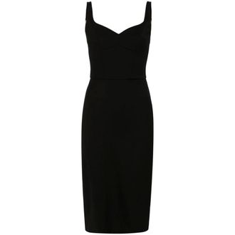 Elisabetta Franchi Femme, Robes, Noir, Taille: 36 FR Robe Noire Col en Coeur Cr&ecirc;pe