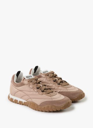 Miu Miu Baskets Tyre en tissu technique et cuir