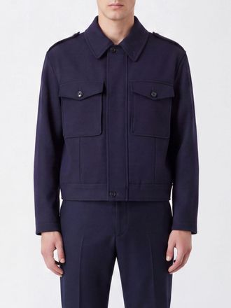 Emporio Armani Manteau court droit en laine vierge avec &eacute;paulettes
